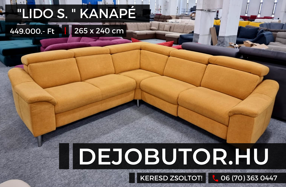 Lido system yellow sarokkanapé motoros TV relax üléssel